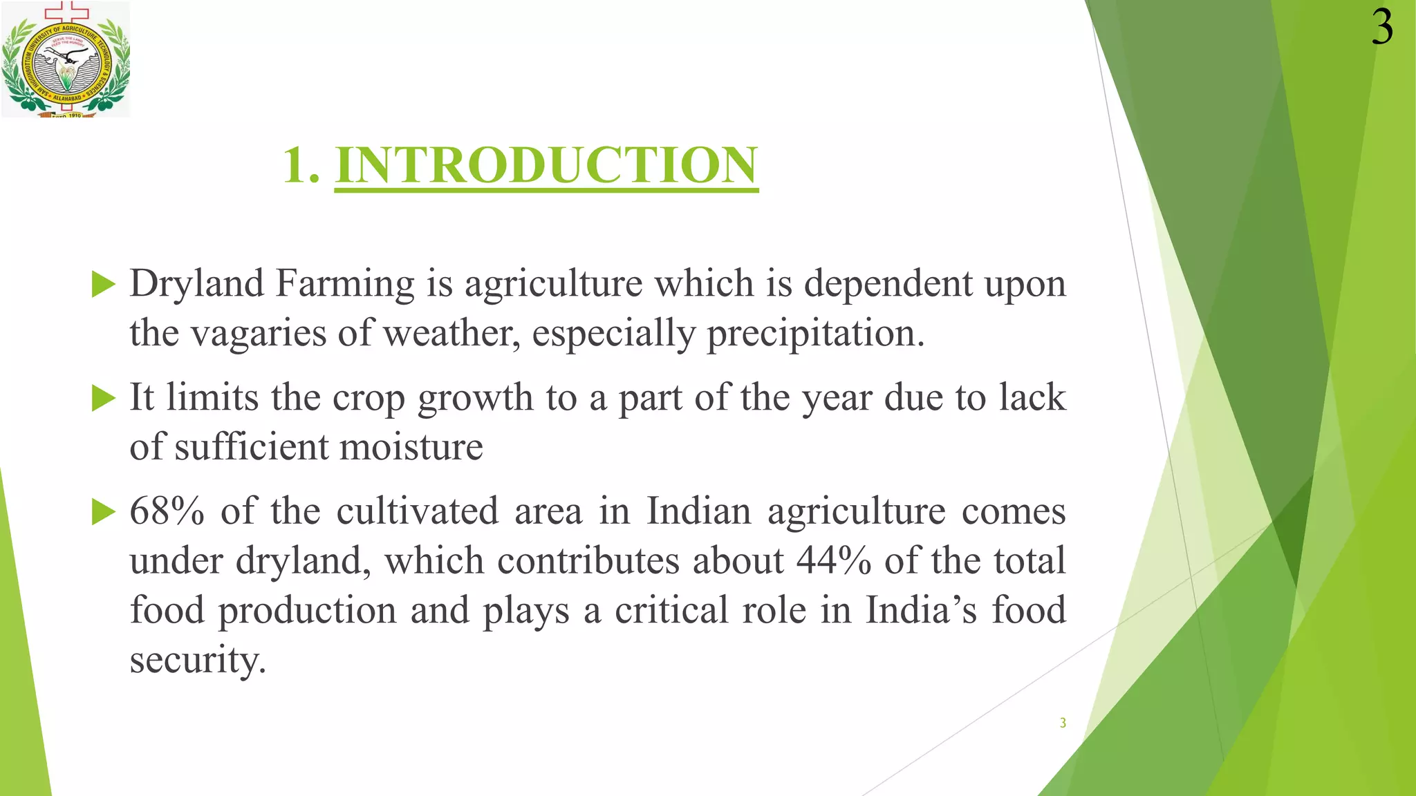Future prospects and problems in dryland agriculture | PPTX