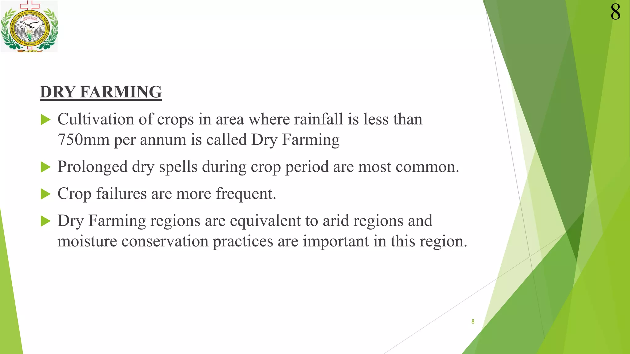 Future prospects and problems in dryland agriculture | PPTX