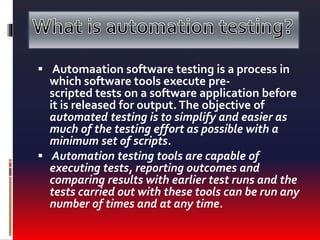 manual & automation testing | PPTX