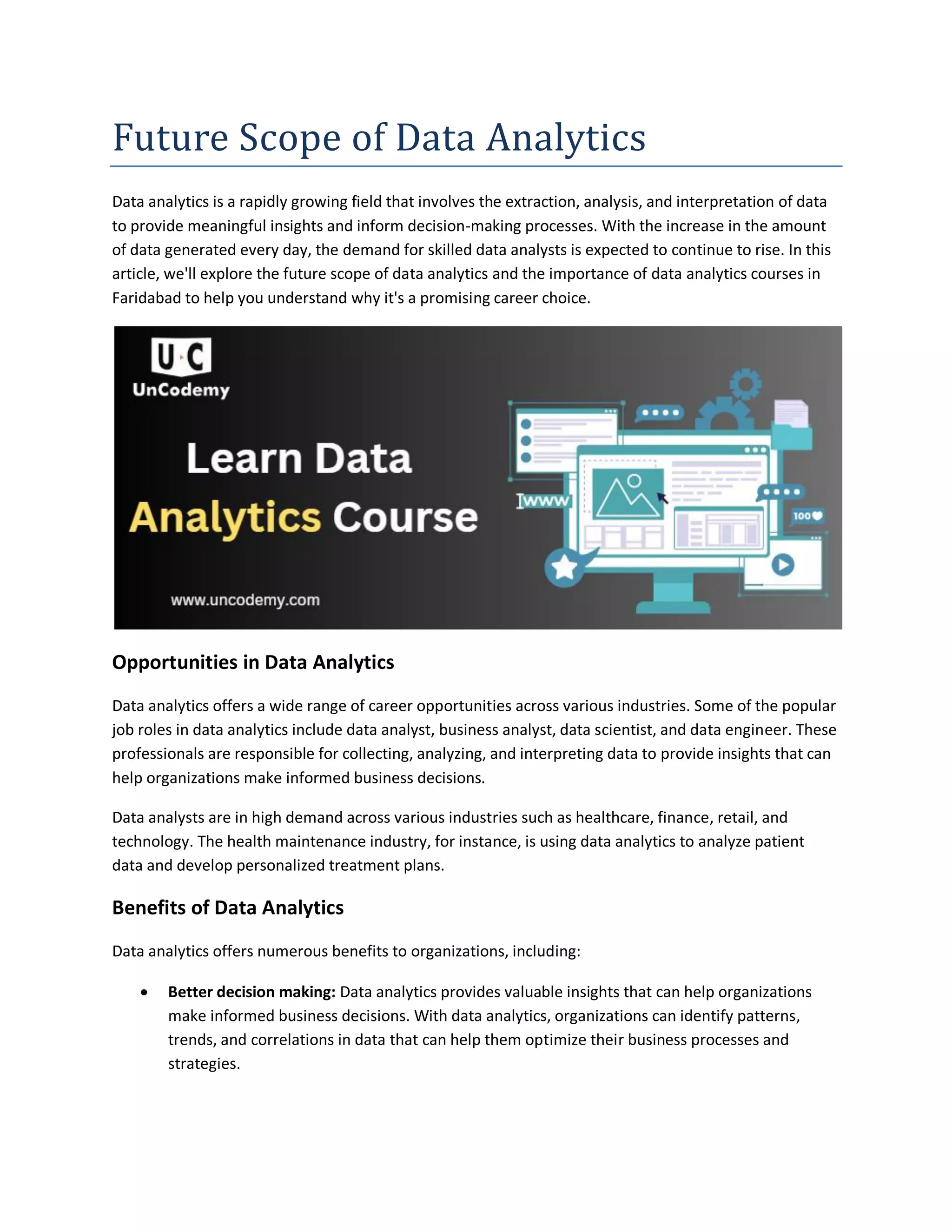 Future Scope of Data Analytics | PDF