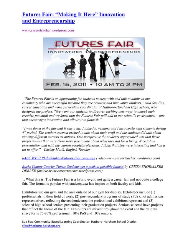 Futures fair handout ilc | PDF