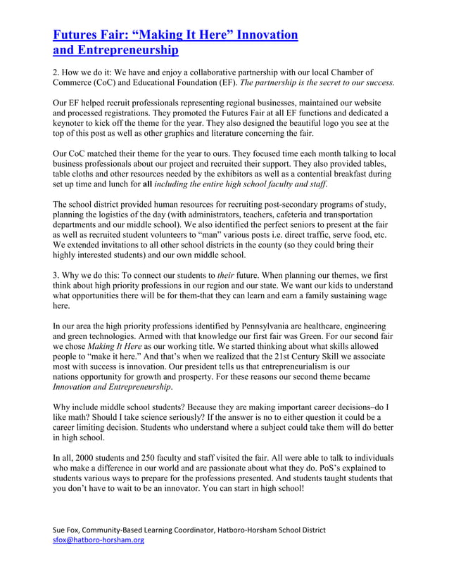 Futures fair handout ilc | PDF