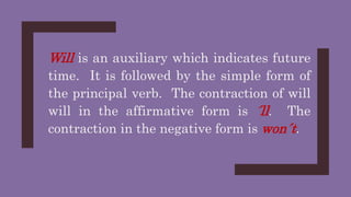 Future simple with will & won't | PPTX