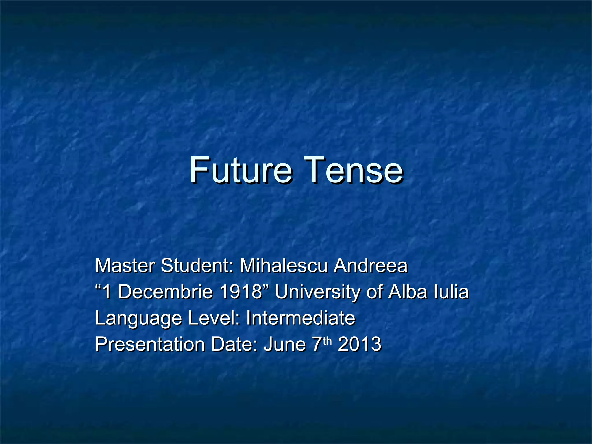 Future tense | PPT