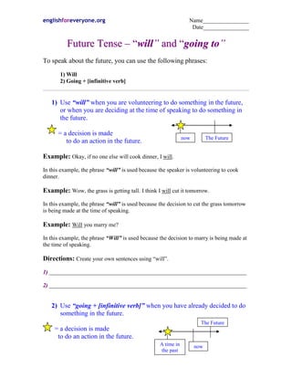 future tense will & going to | PDF