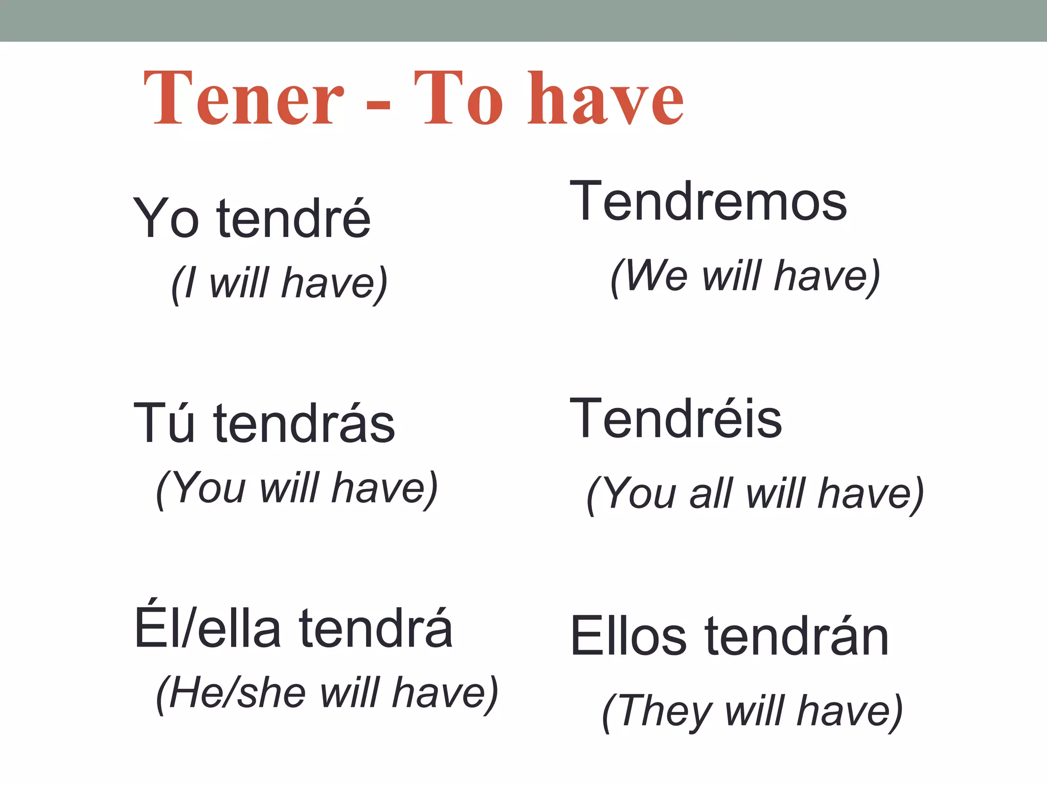 Future tense irregular | PPT
