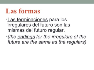 Future tense irregular | PPT