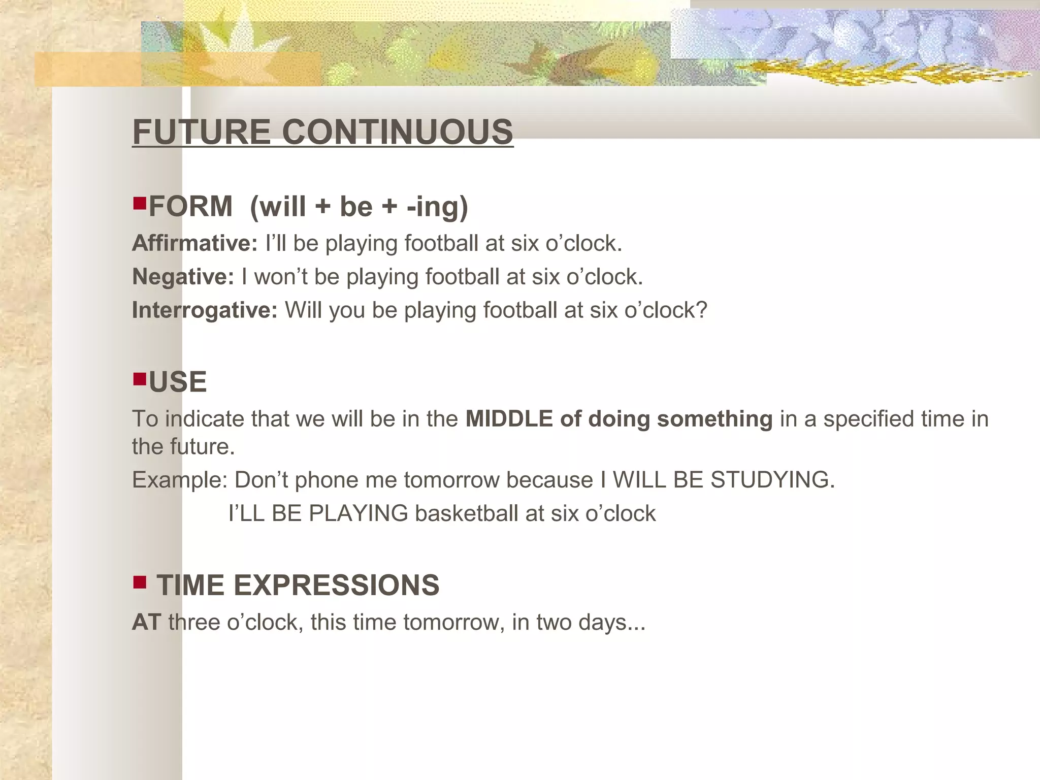 Future tenses | PPT
