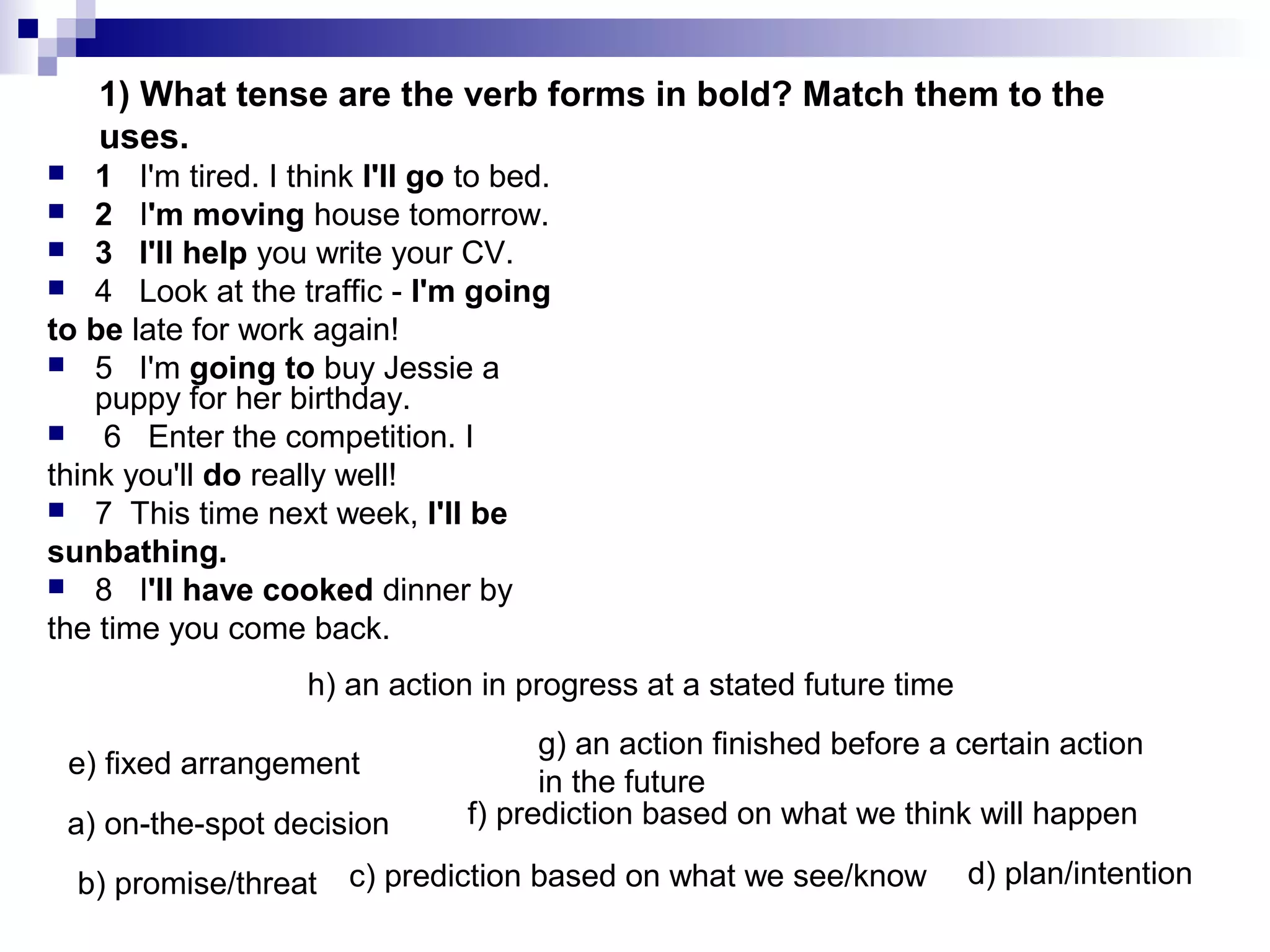 Future tenses(exercises) | PPT