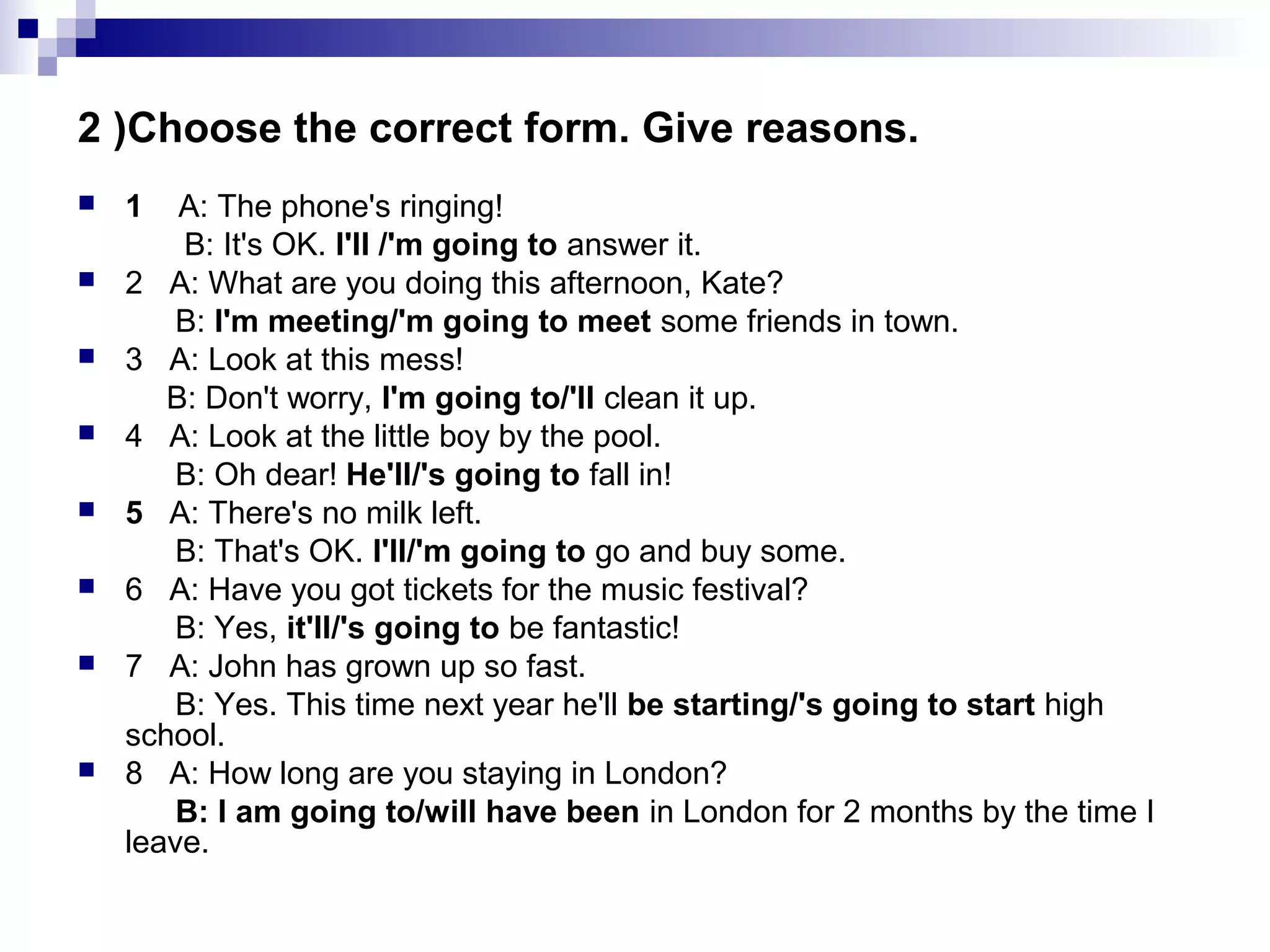 Future tenses(exercises) | PPT