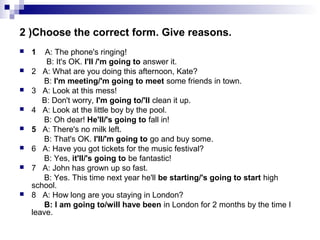 Future tenses(exercises) | PPT