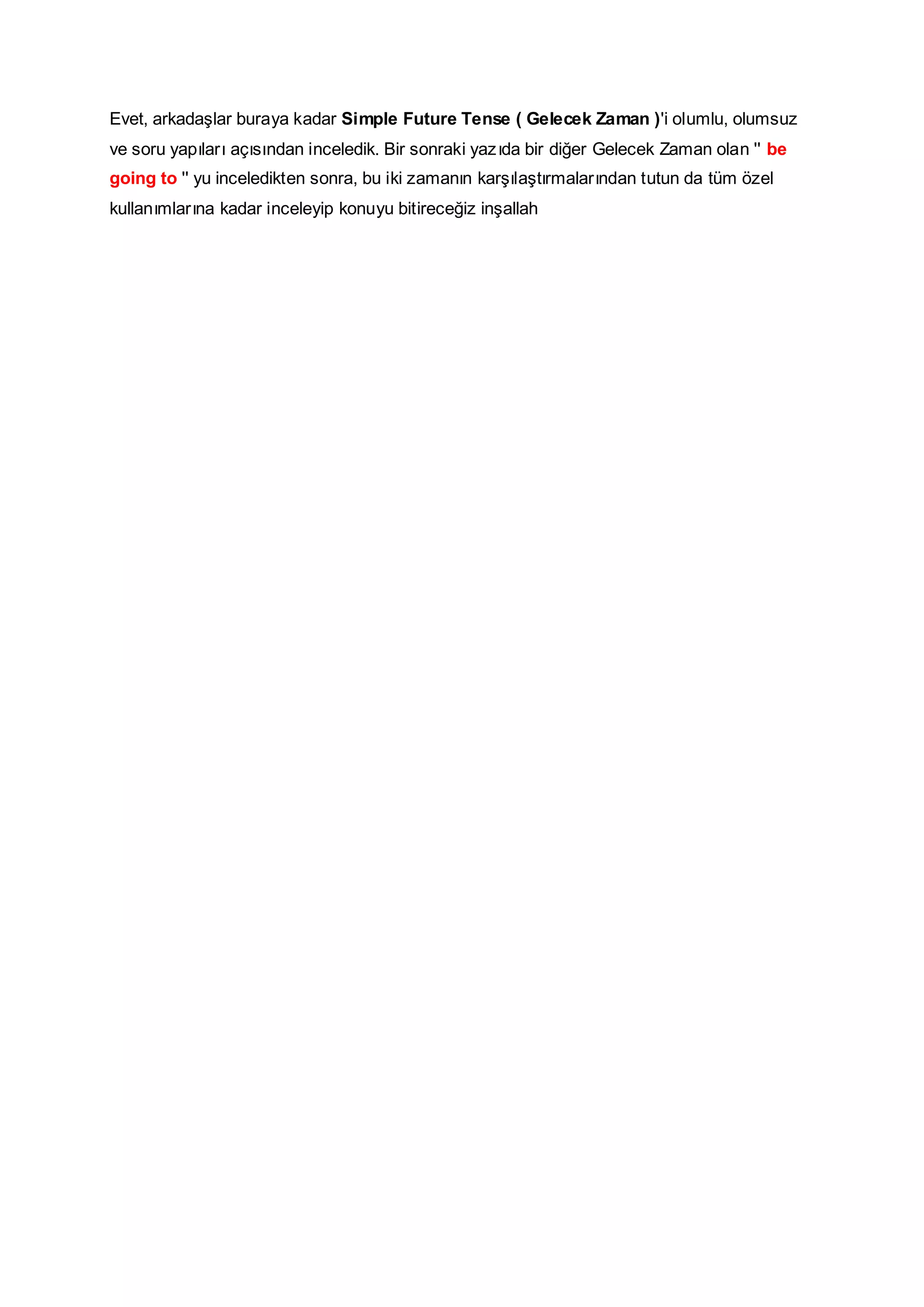 Future Tense Will Konu Anlatımı Pdf