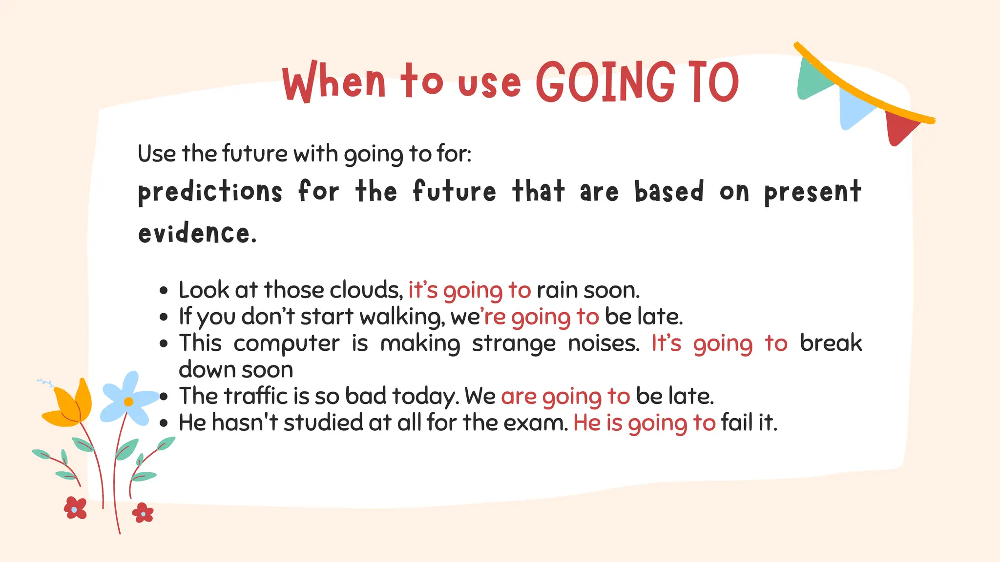 future tense with going to. the weather. | PDF