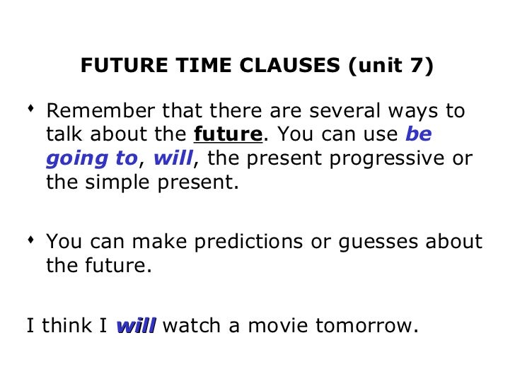 Future time clauses modals