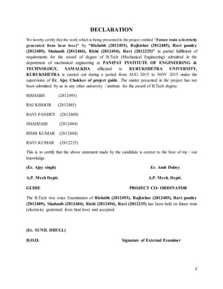 Future train (electricity generated from heat loss) report | PDF