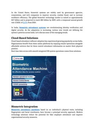 Future Trends Shaping the Brighter Paths for Biometric Attendance Systems in India | PDF