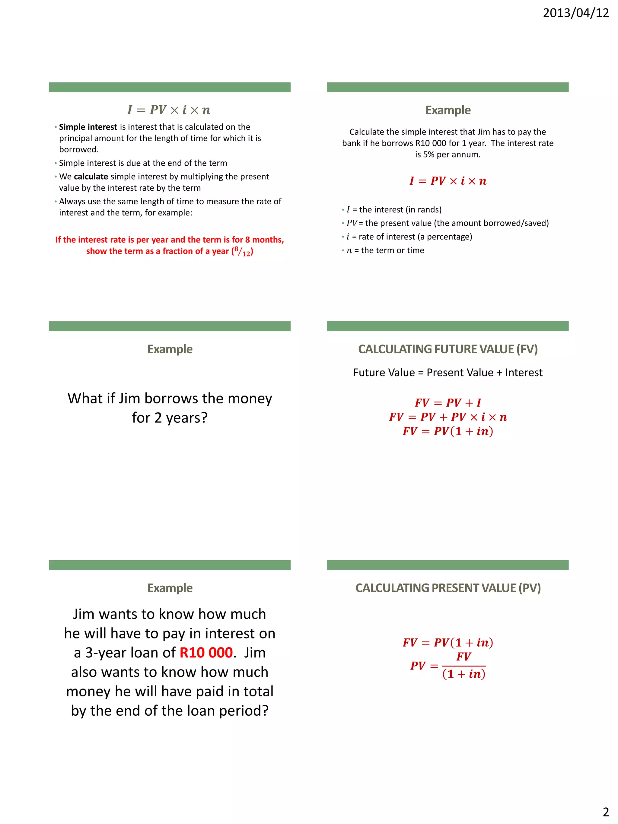 Future values, simple and compound interest | PDF