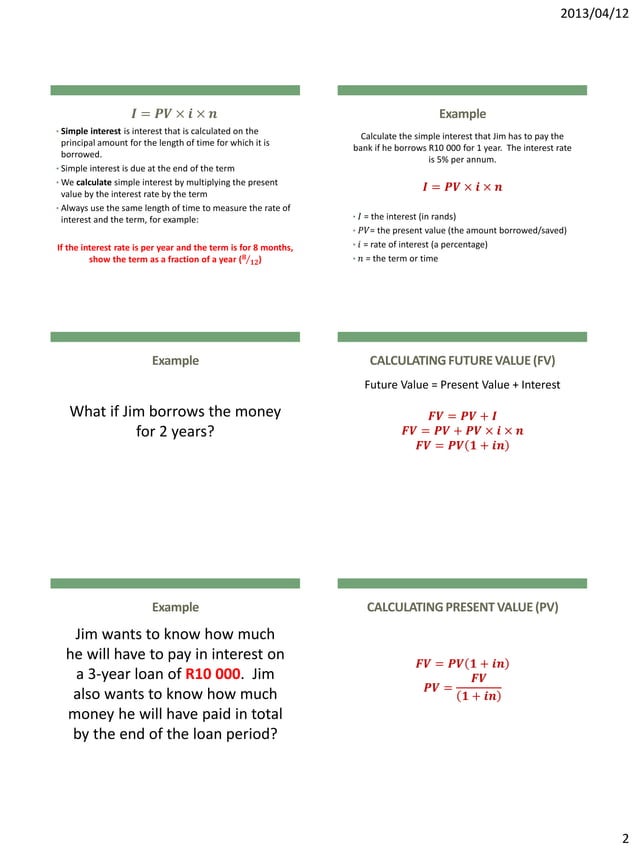 Future values, simple and compound interest | PDF