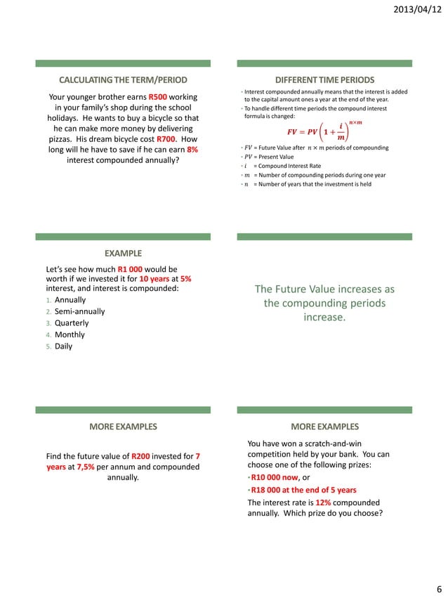 Future values, simple and compound interest | PDF