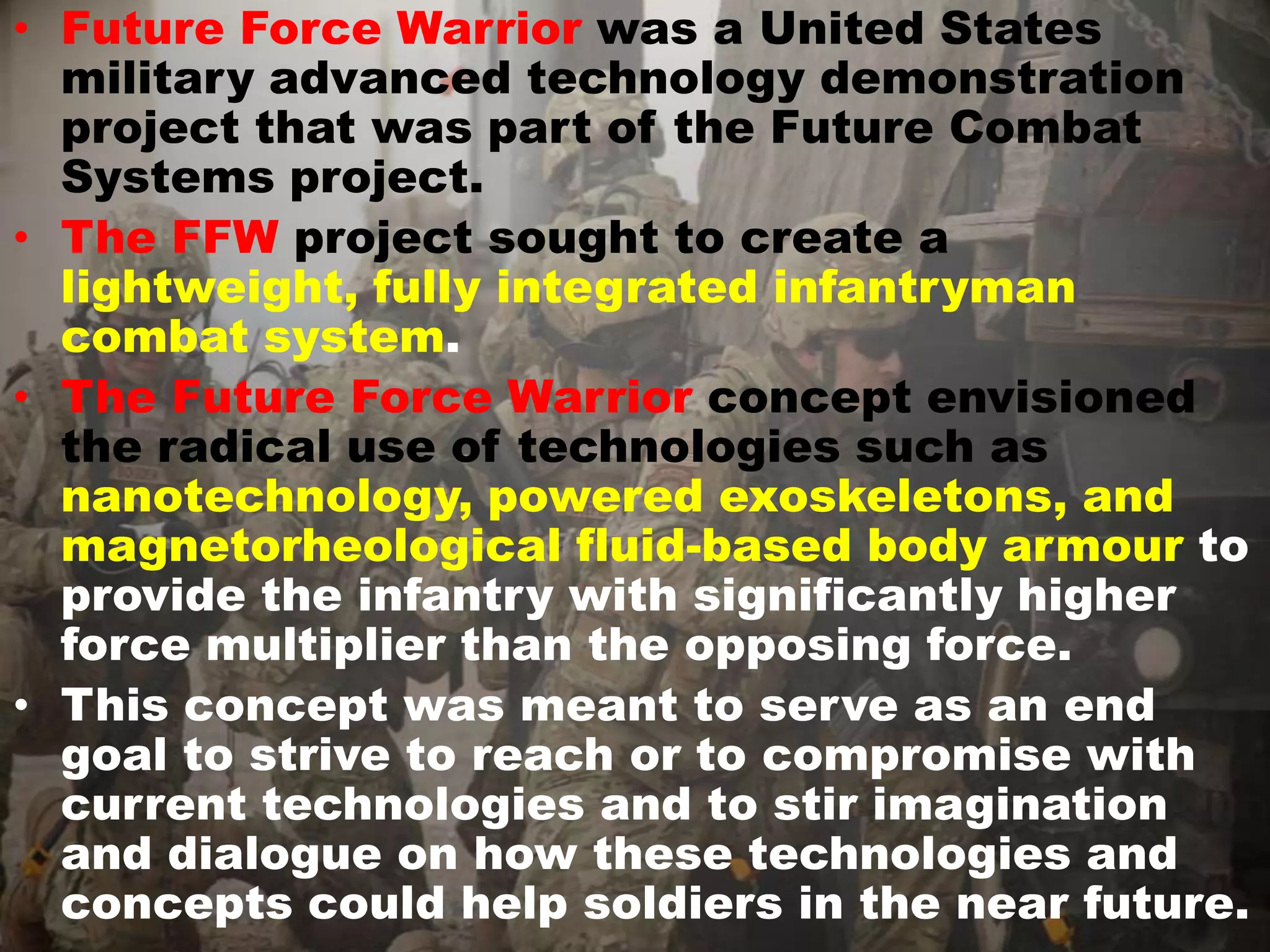 Future weapons- 'Future Force Warrior' | PPT | Free Download