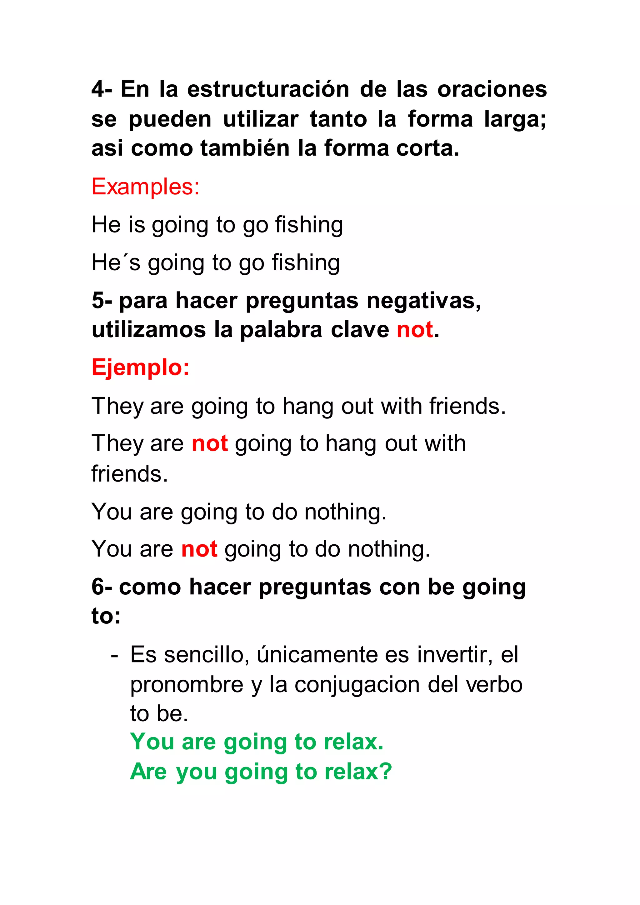Future with be going to | DOCX