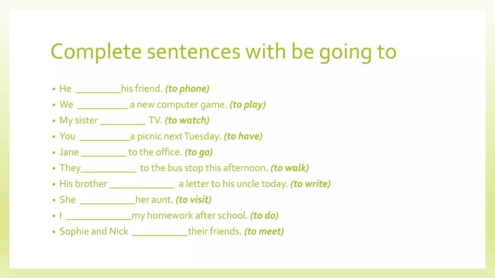 FUTURE WITH BE GOING TO | PPTX