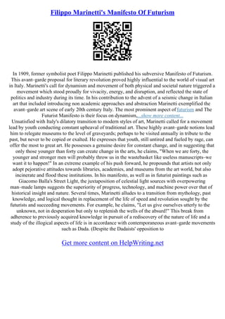 Futurism Essay | PDF