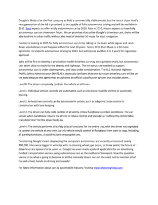 Futuristic driverless cars are here now | PDF