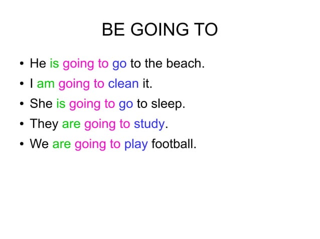 Will / TO BE + GOING TO+ BASE FORM VERB | PPT