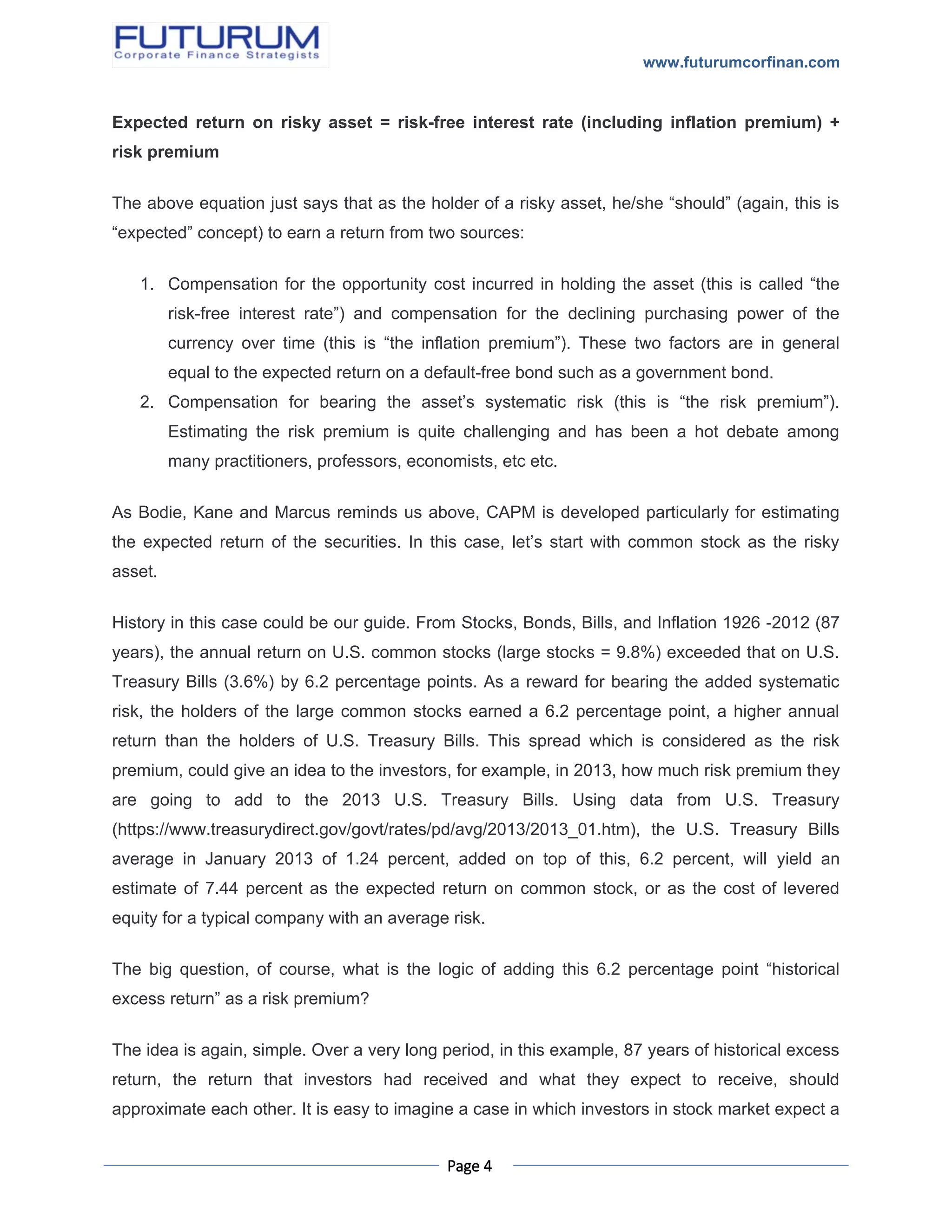 15 minute lesson - capm derivation | PDF