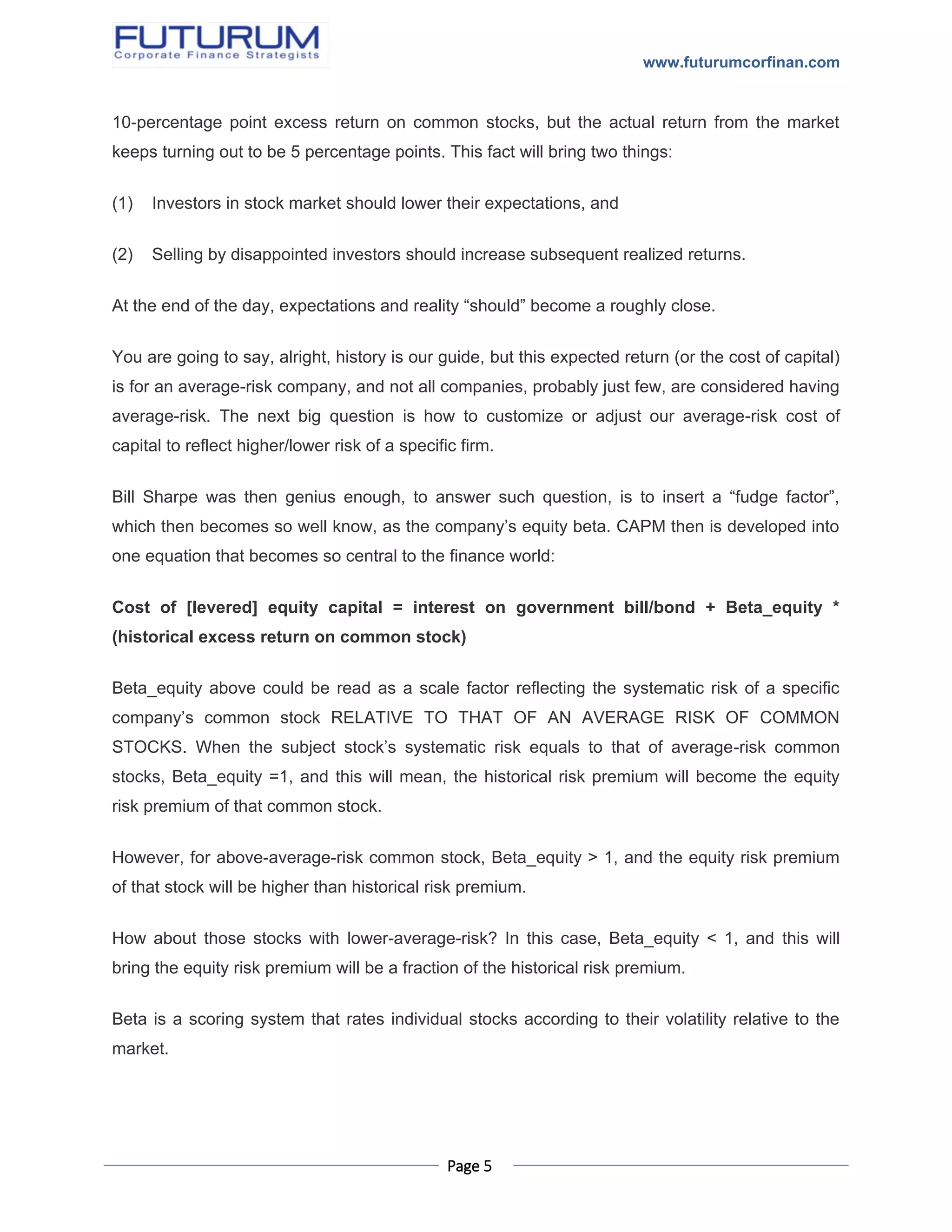 15 minute lesson - capm derivation | PDF