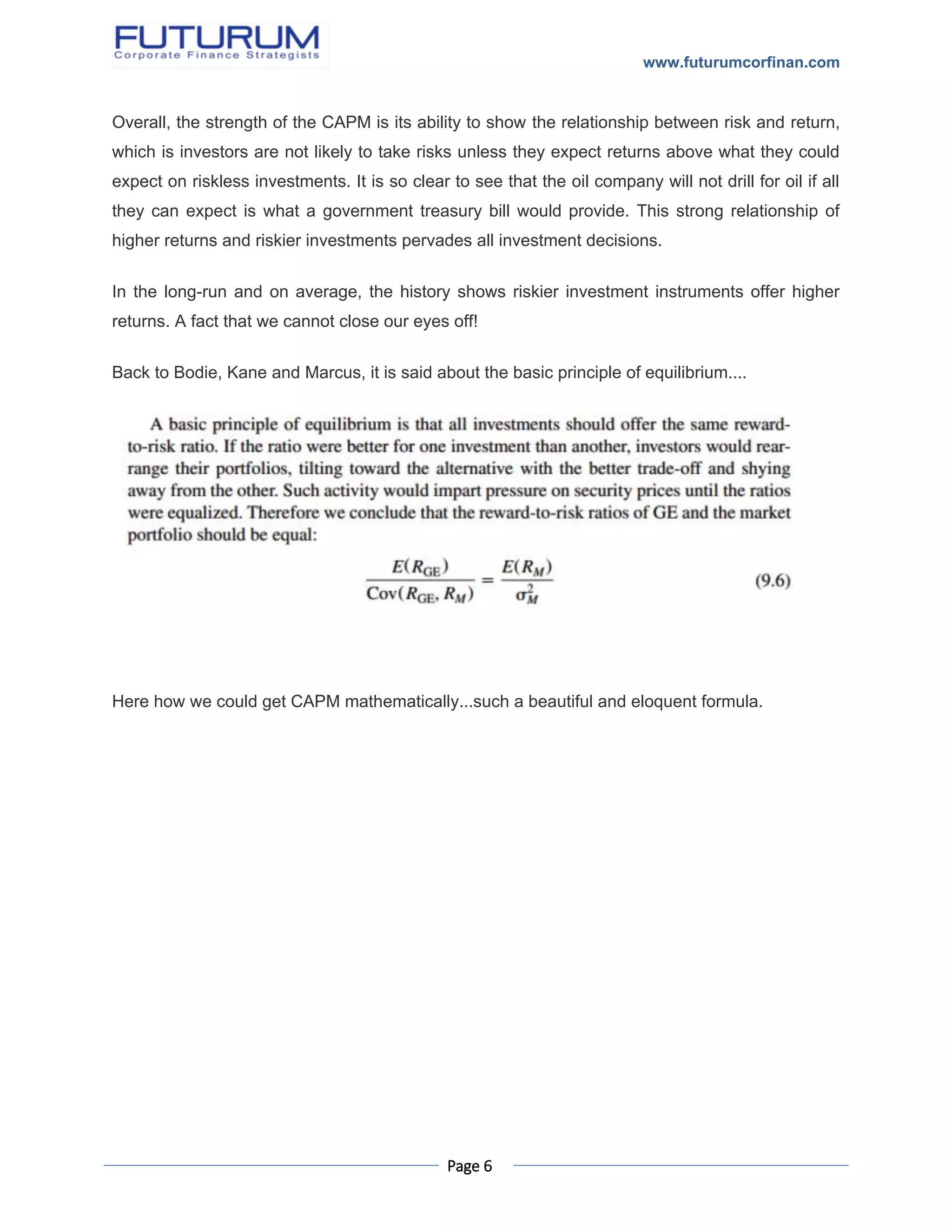 15 minute lesson - capm derivation | PDF