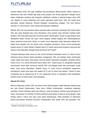25 % rule - masih relevankankah dalam penentuan royalti | PDF