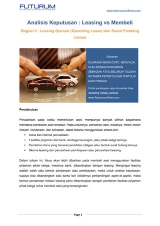 Analisis keputusan lease vs buy part 2 | PDF