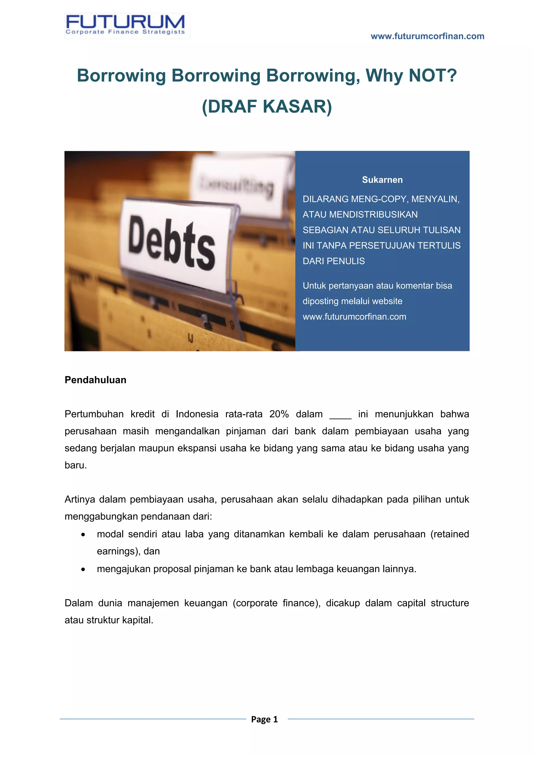 Borrowing borrowing borrowing, why not (draf kasar) | PDF