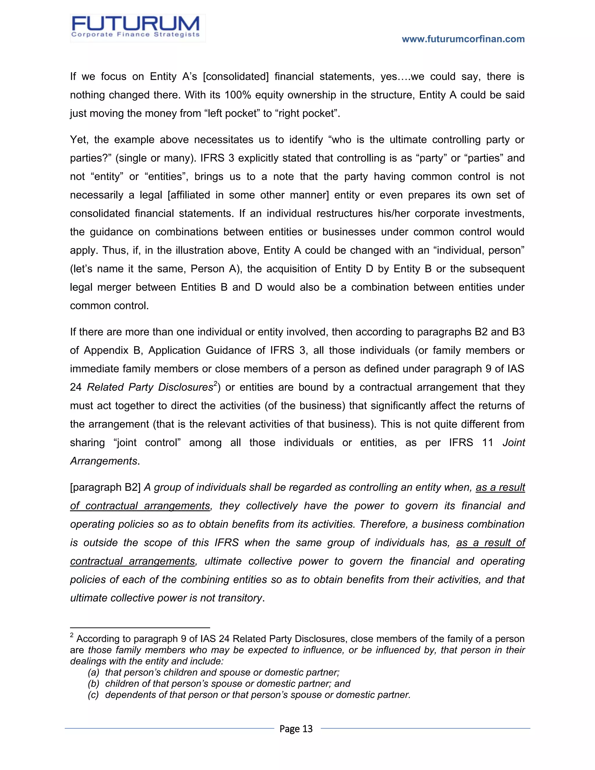 Common control transactions or business combinations under common ...