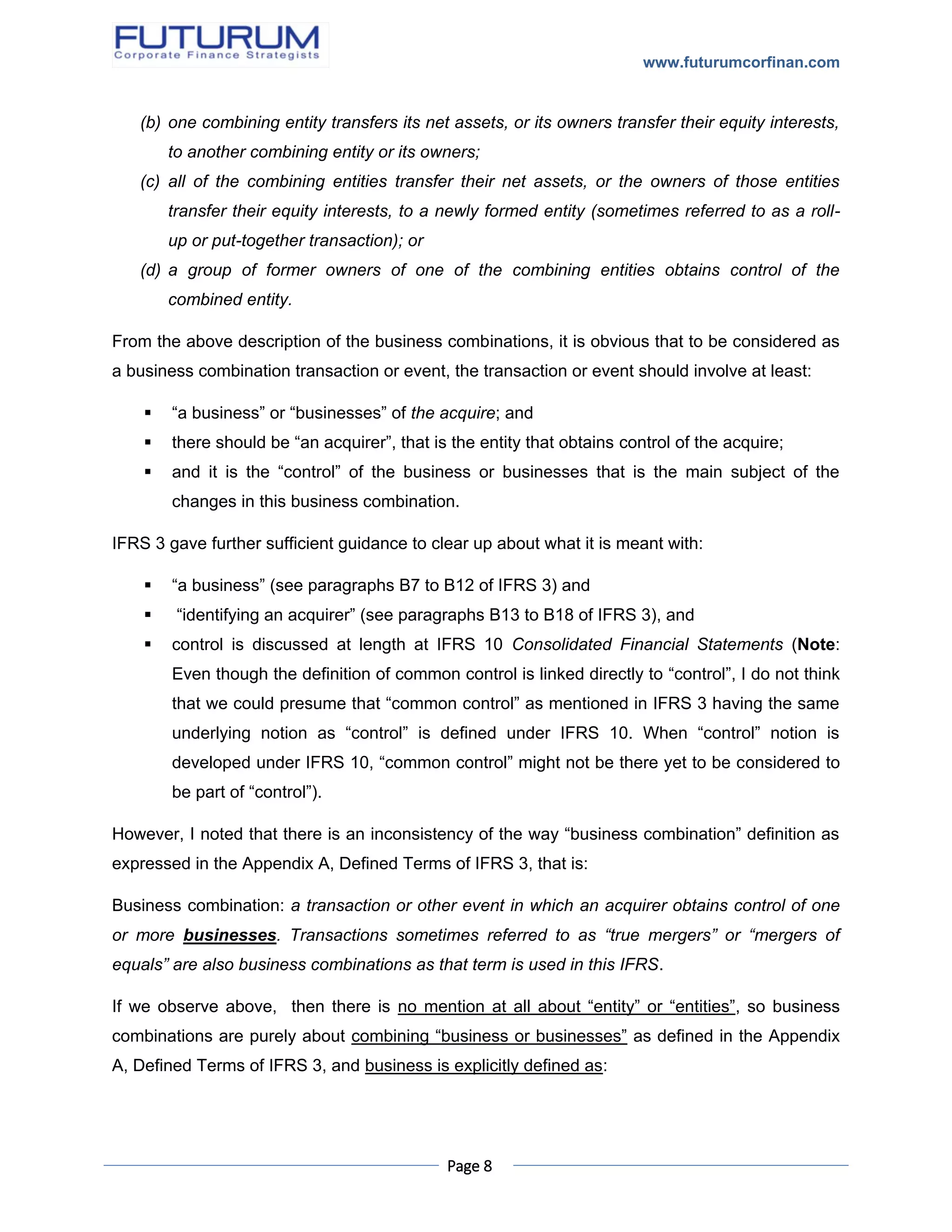 Common control transactions or business combinations under common ...