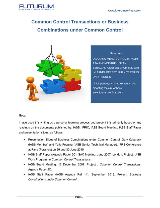 Common control transactions or business combinations under common ...