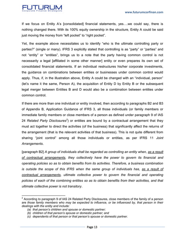 Common control transactions or business combinations under common ...