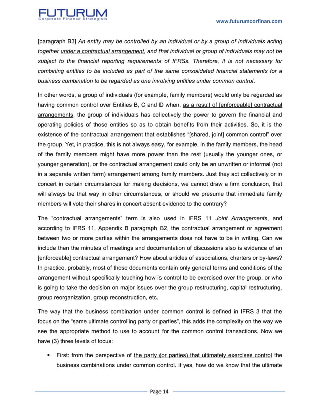 Common control transactions or business combinations under common ...