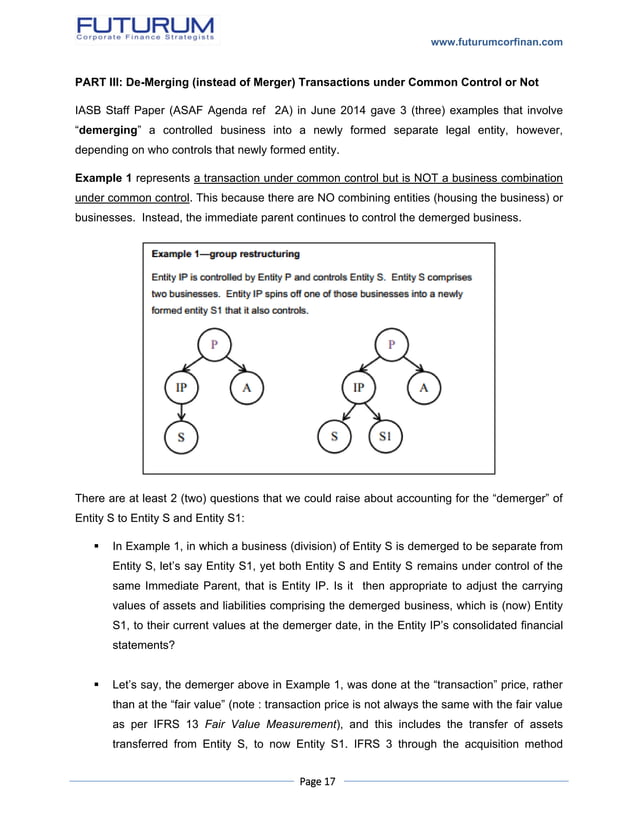 Common control transactions or business combinations under common ...