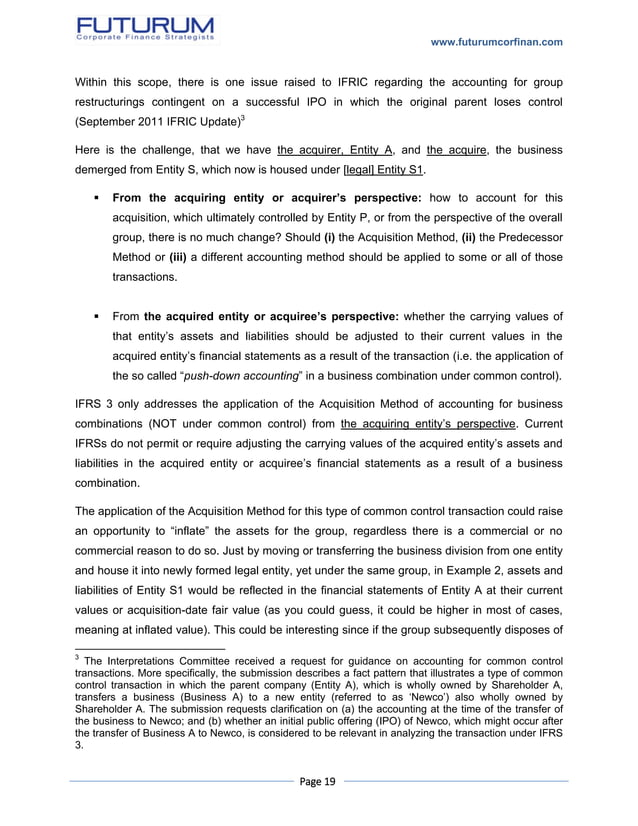 Common control transactions or business combinations under common ...