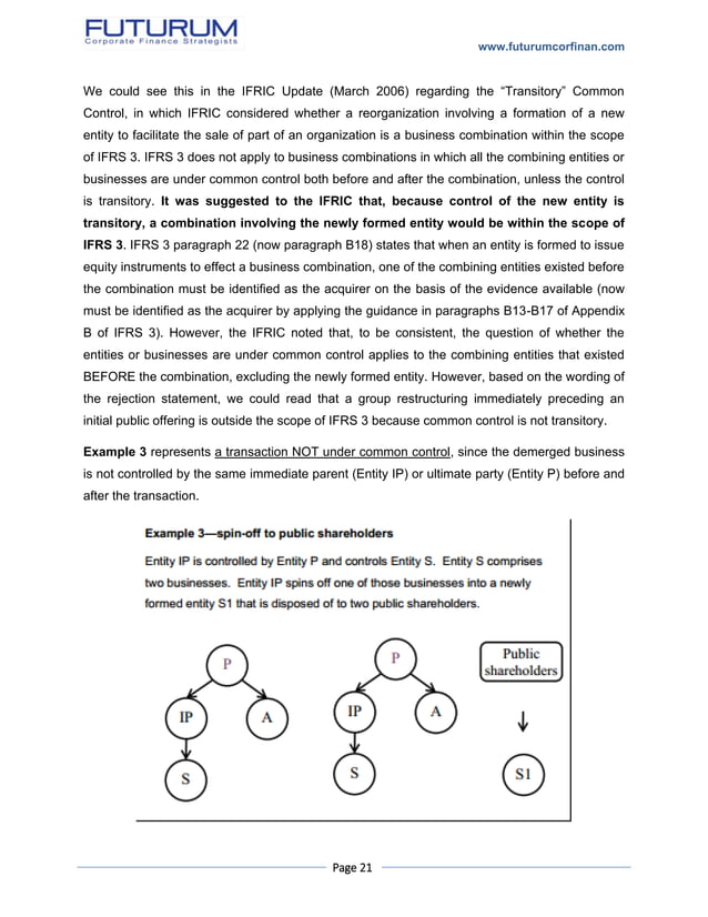 Common control transactions or business combinations under common ...