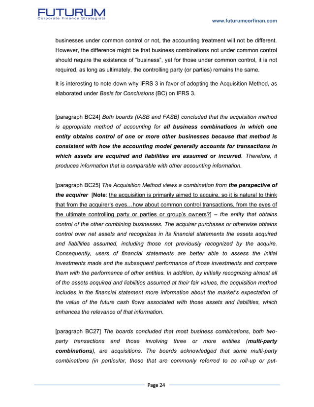 Common control transactions or business combinations under common ...