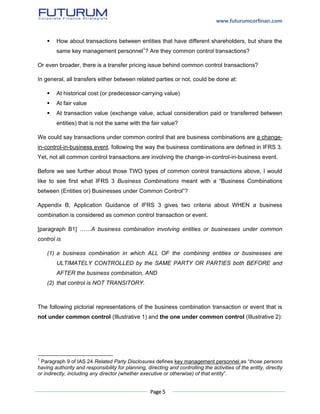 Common control transactions or business combinations under common ...