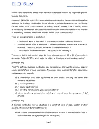 Common control transactions or business combinations under common ...