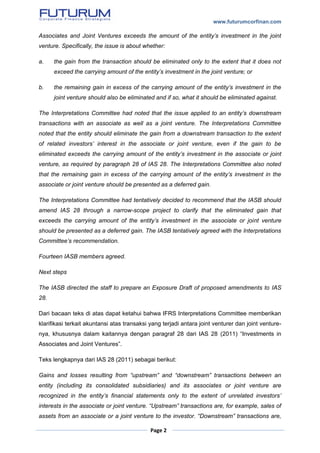 IAS 28 investasi pada entitas asosiasi dan joint venture | PDF