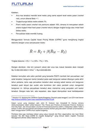 Memasukkan unsur resiko ke dalam analisa capital budgeting pendekatan ...