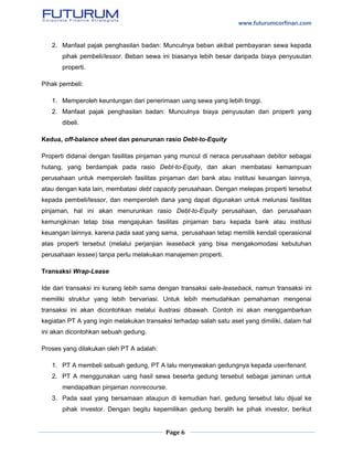 Mengenal transaksi sale-leaseback dan wrap-lease | PDF