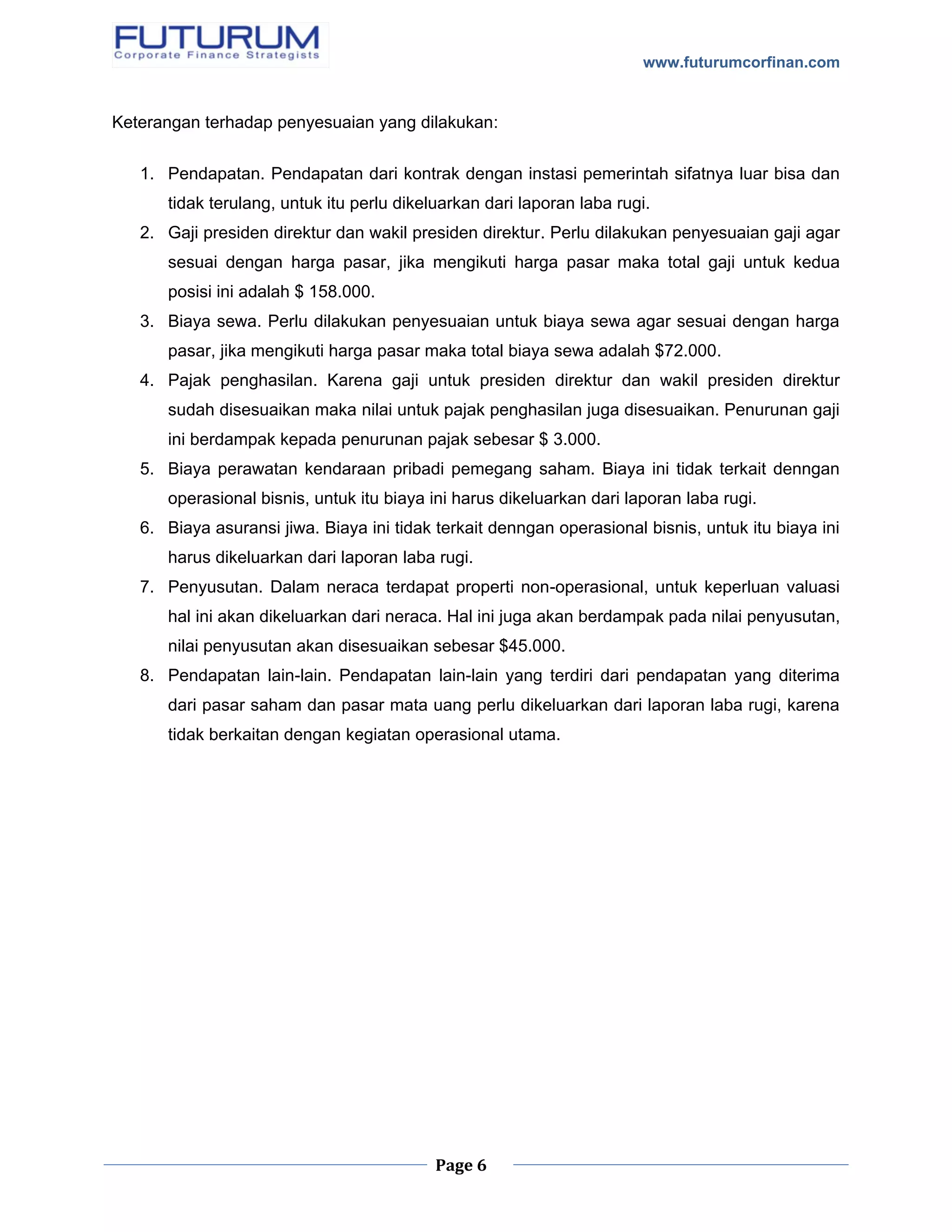 Pentingnya melakukan normalisasi dalam pengerjaan proyeksi dan valuasi ...
